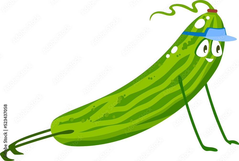Cartoon cucumber vegetable push up, vector plant Stock Illustration ...
