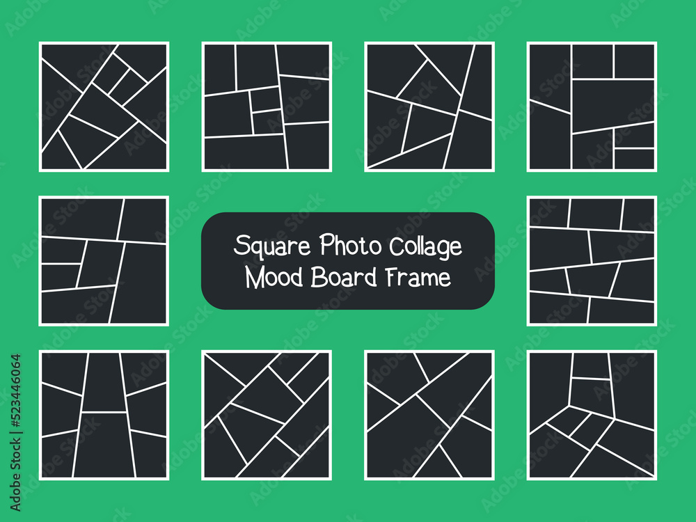 10 Square Photo Collage Mood Board Frame Photo And Image Mosaic ...