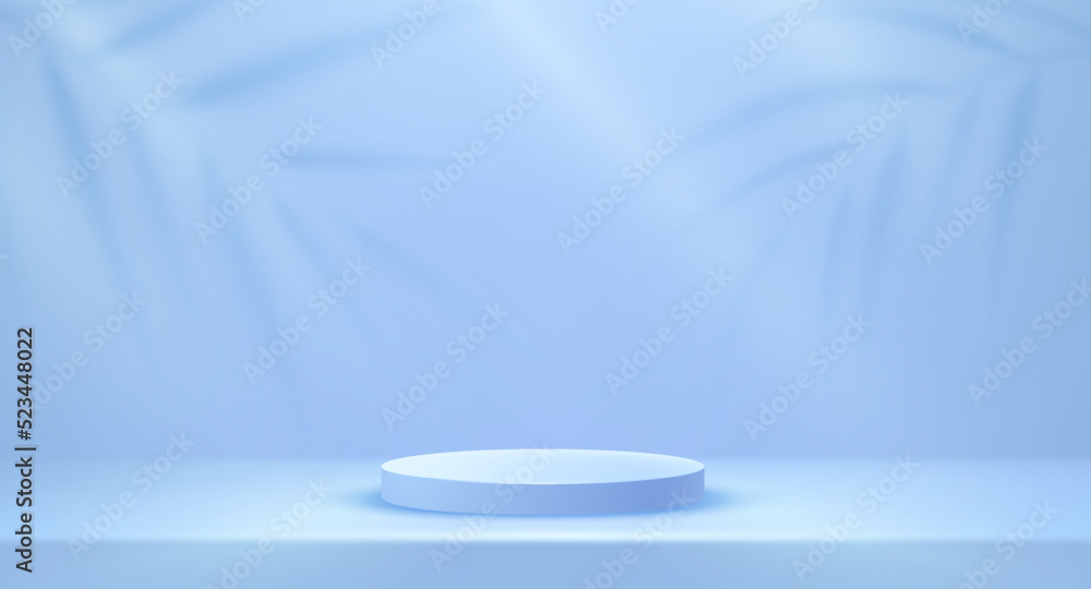 Abstract blue pedestal podium background. Vector minimal pedestal for ...