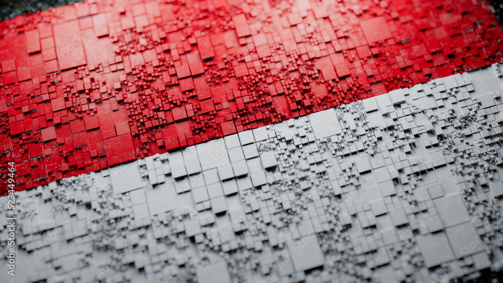 Indonesian Flag rendered as Futuristic 3D blocks. Indonesia Network ...