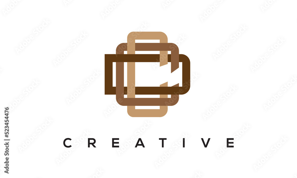 initial CCD, DCC letters monogram, three letters creative modern ...