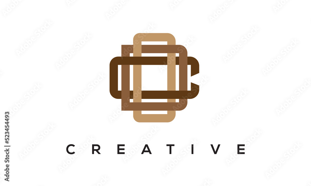 initial ODC, CDO letters monogram, three letters creative modern ...