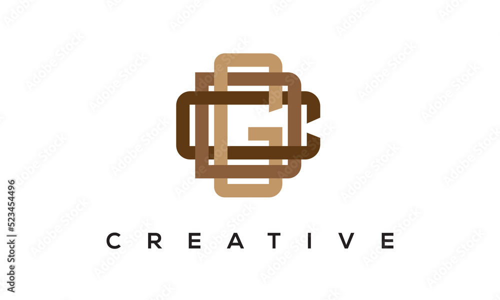 initial GDC, CDG letters monogram, three letters creative modern ...