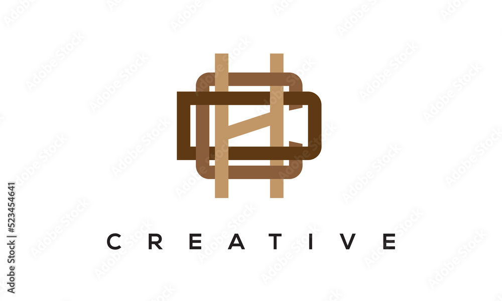 initial HCD, DCH letters monogram, three letters creative modern ...