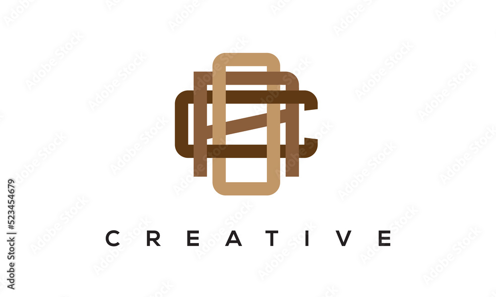 initial OAC, CAO letters monogram, three letters creative modern ...