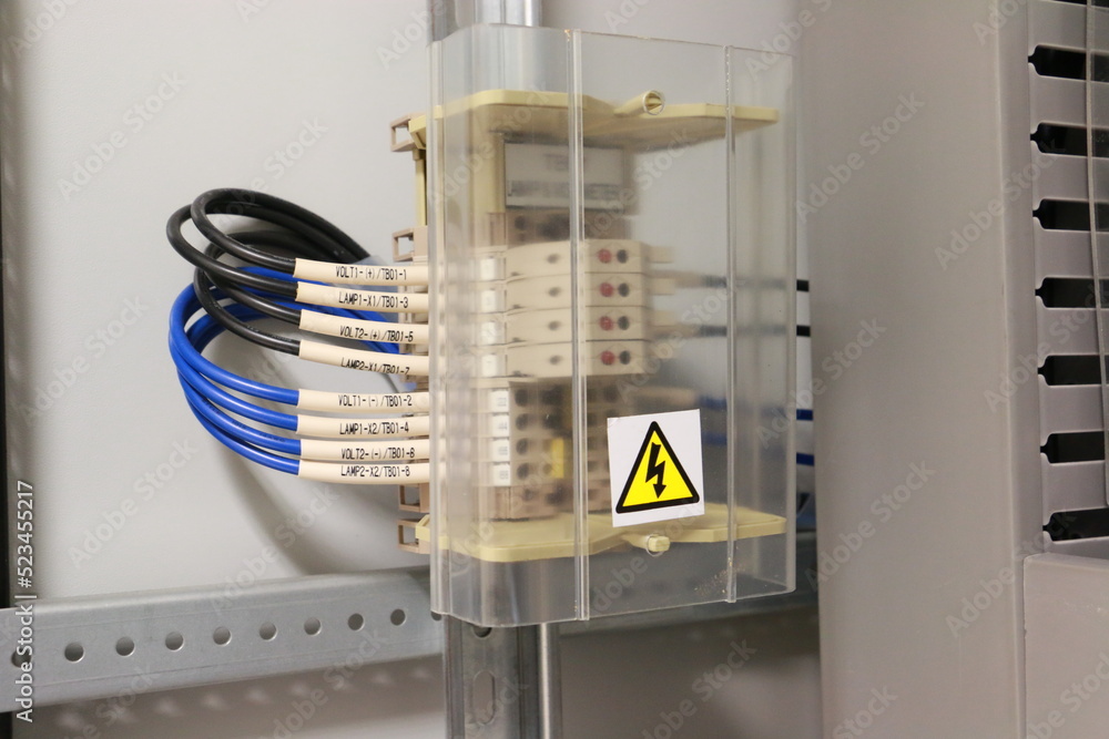 Control panel assembly with wiring and terminal , Terminate wiring in ...