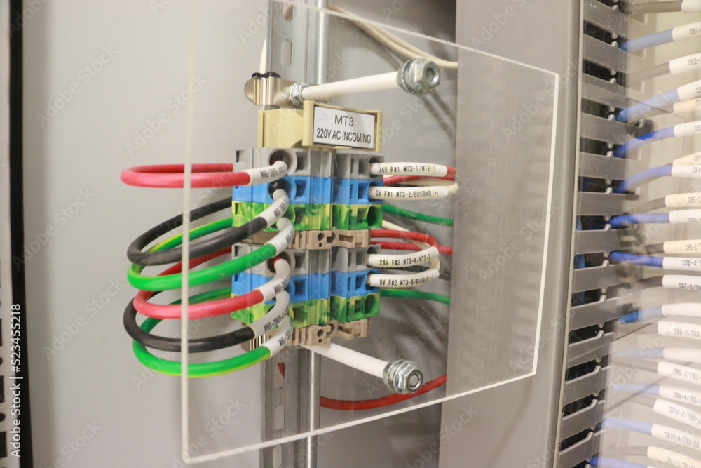 Control panel assembly with wiring and terminal , Terminate wiring in ...