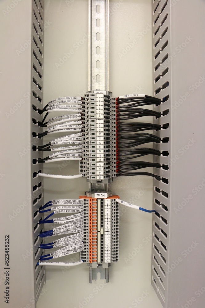 Control panel assembly with wiring and terminal , Terminate wiring in ...