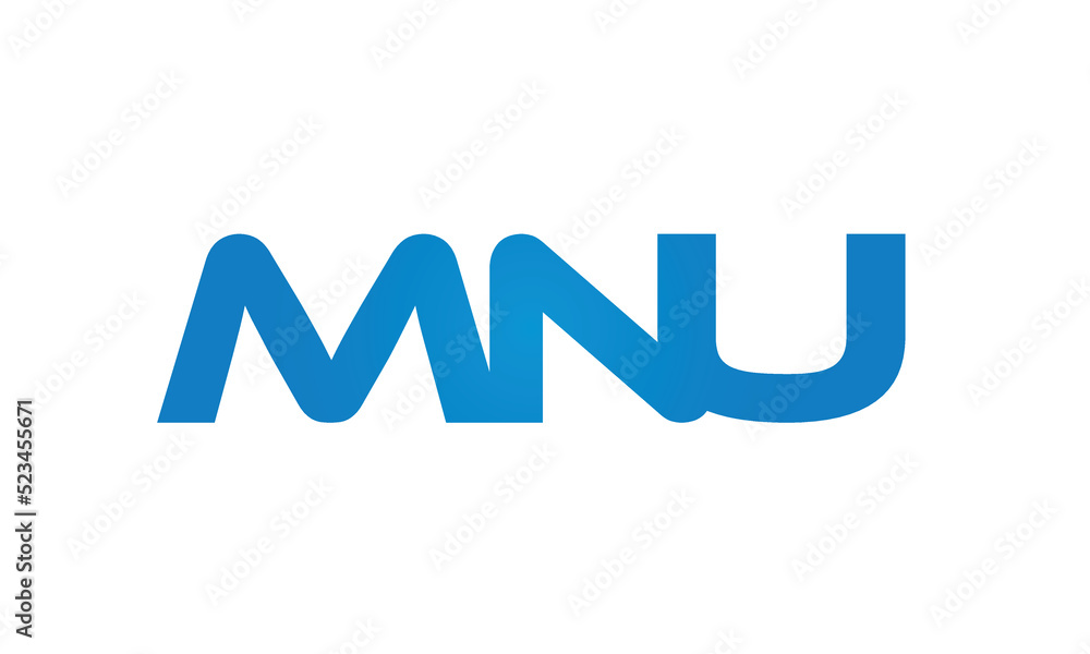 MNU letters linked logo design, Letter to letter connection monogram ...
