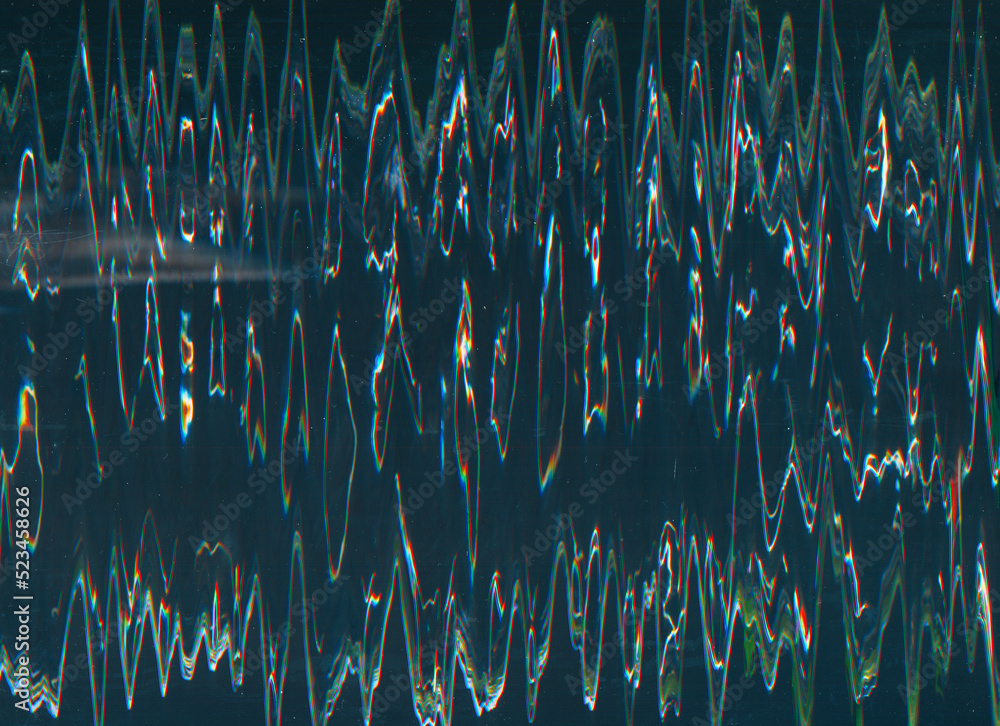 Glitch noise overlay. Old film texture. Analog distortion. Neon blue ...