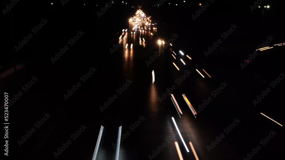 Beautiful Slow shutter timelapse of the big busy road on Light festival ...