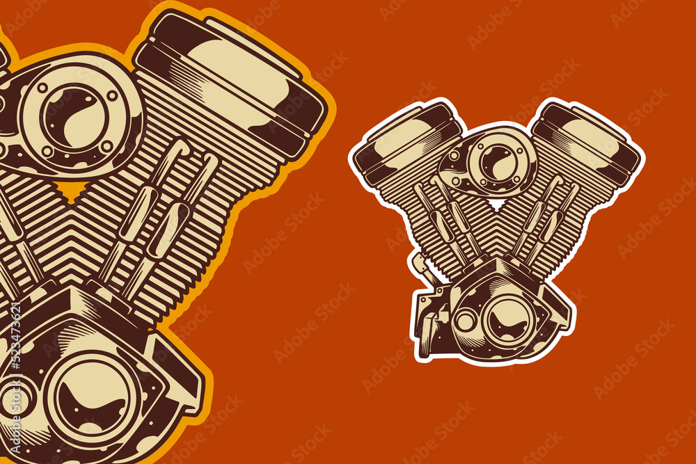 engine motor vector illustration cartoon style Stock Vector | Adobe Stock