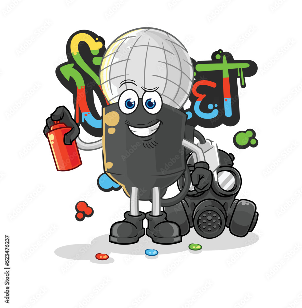 mic graffiti artist vector. cartoon character Stock Vector | Adobe Stock