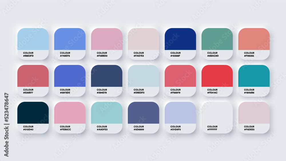 Pantone Pastel Colour Catalog Inspiration Samples in RGB Stock Vector ...