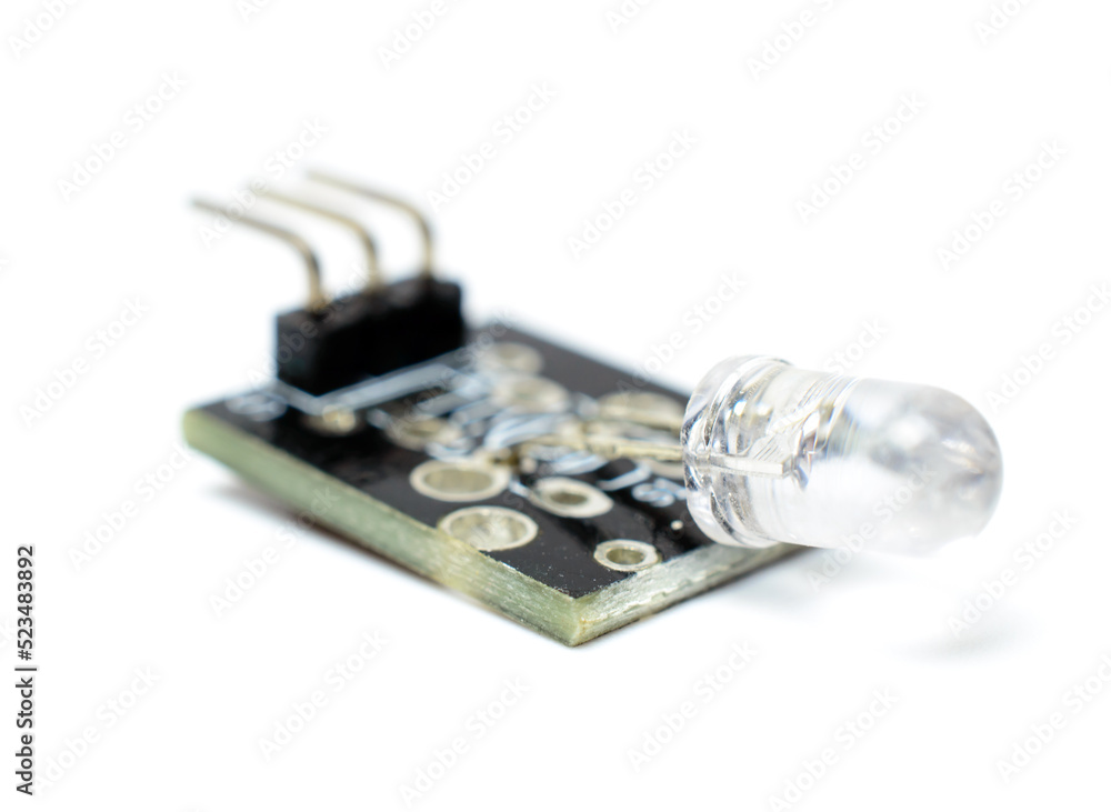 Arduino diode module. LED technology. DIY project. Handmade prototype ...