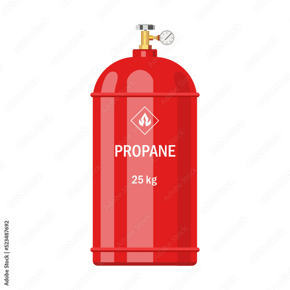 Propane gas storage cylinder icon. Helium tank and containers isolated ...