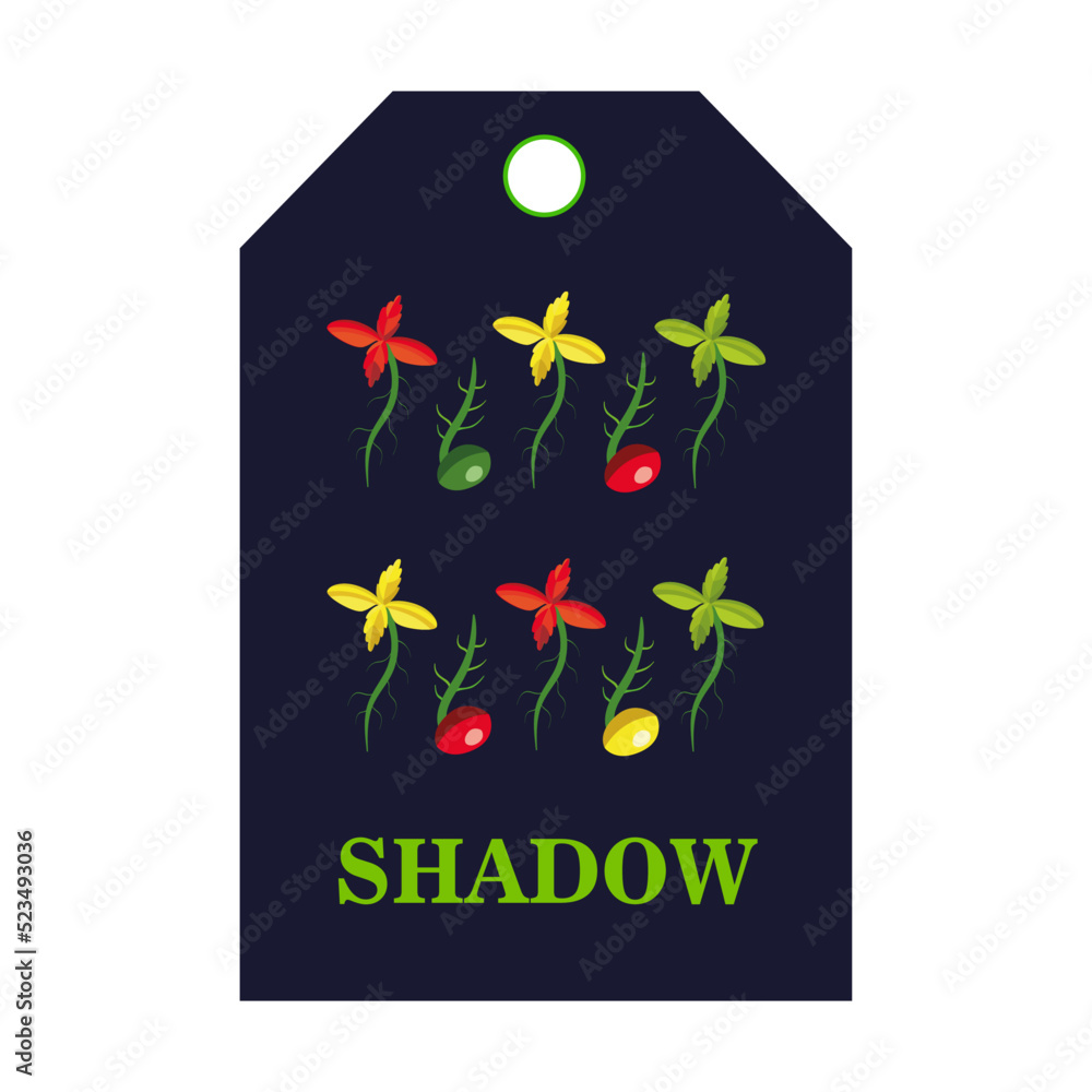 Special tag design with ganja plant. Cannabis leaves, bush with text on ...