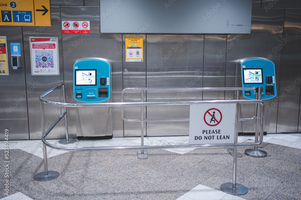 SINGAPORE - JULY 26, 2022 : Easy card Add-value machine at MRT Station ...