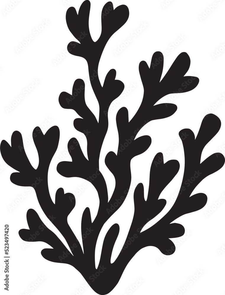 seaweed silhouette Stock Vector | Adobe Stock