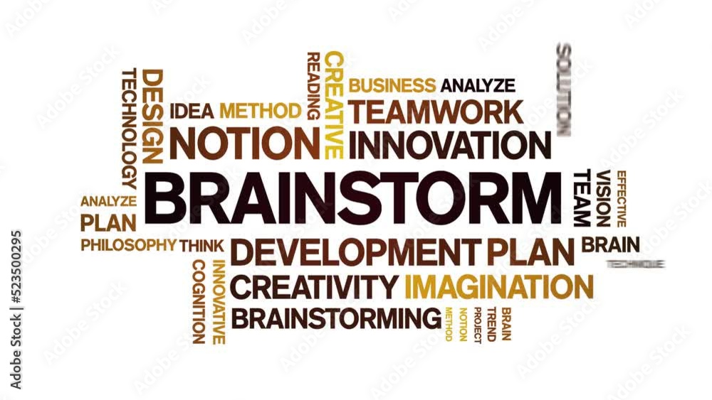 Brainstorm animated tag word cloud;text design animation kinetic ...