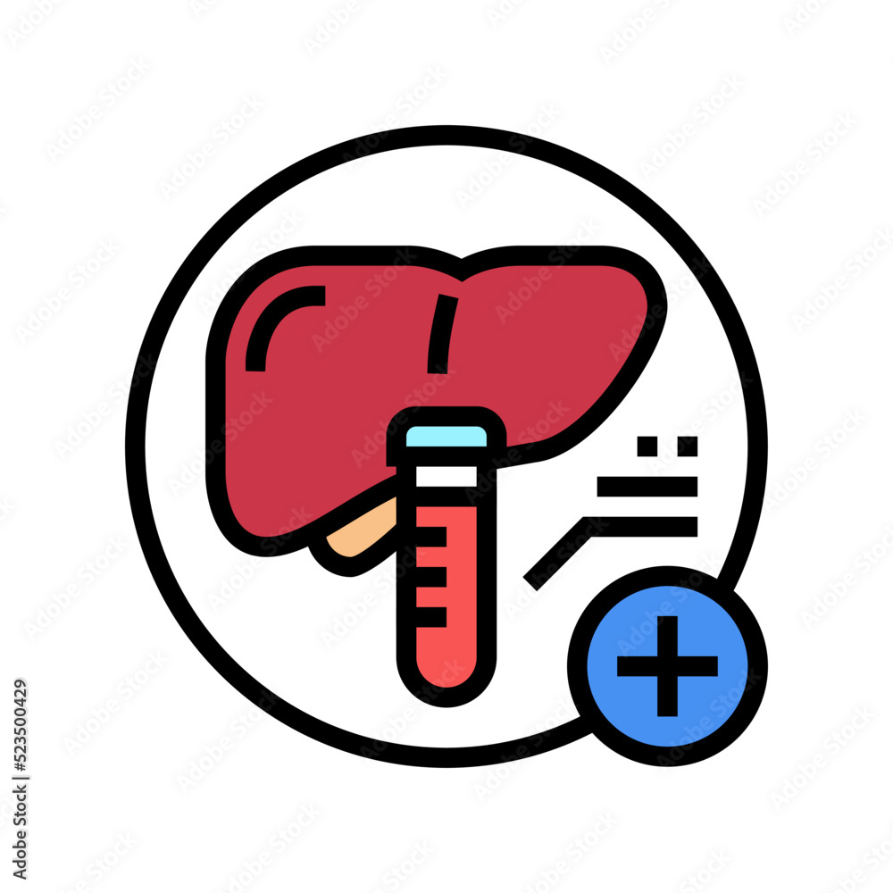 liver function tests health check color icon vector. liver function ...