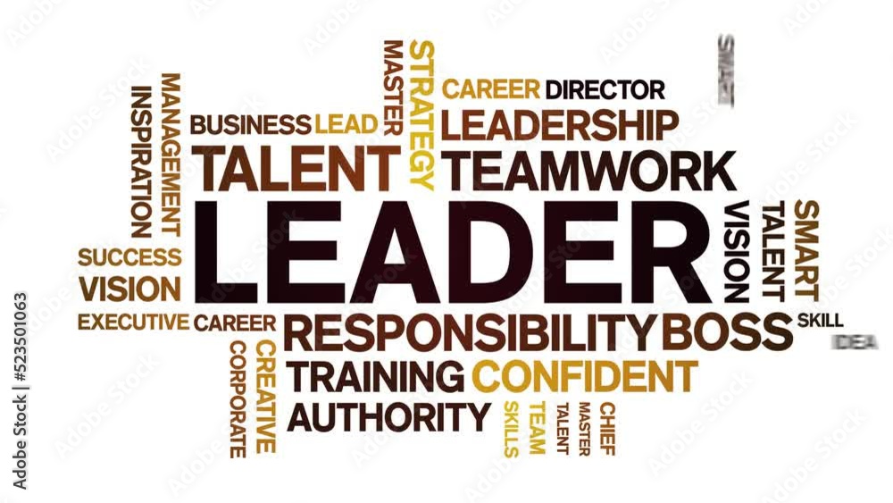 Leader animated tag word cloud;text design animation kinetic typography ...