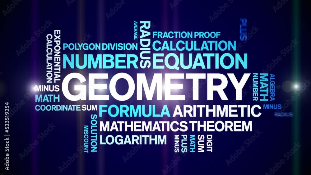 Geometry animated tag word cloud;text design animation kinetic ...