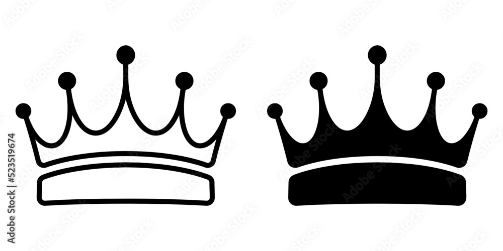 ofvs95 OutlineFilledVectorSign ofvs - crown icon . isolated transparent ...