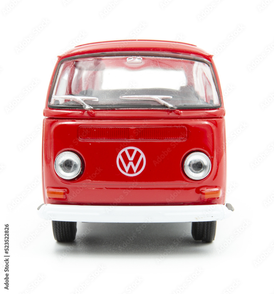 Volkswagen T2 Bus 1972 - Red - Diecast Model Toy Car - Front view - on ...