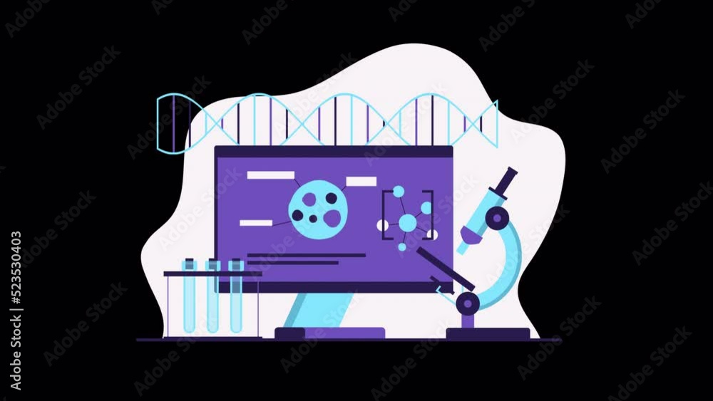 Vidéo Stock 2d animation chemical laboratory equipment. lab tubes ...