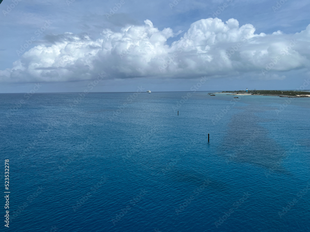 An aerial view of Coco Cay a Royal Caribbean Cruise Lines private ...