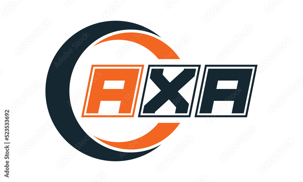 Vetor de AXA three-letter circle logo design. custom font logo vector ...