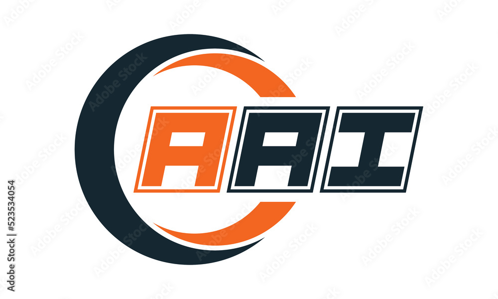 AAI three-letter circle logo design. custom font logo vector template ...