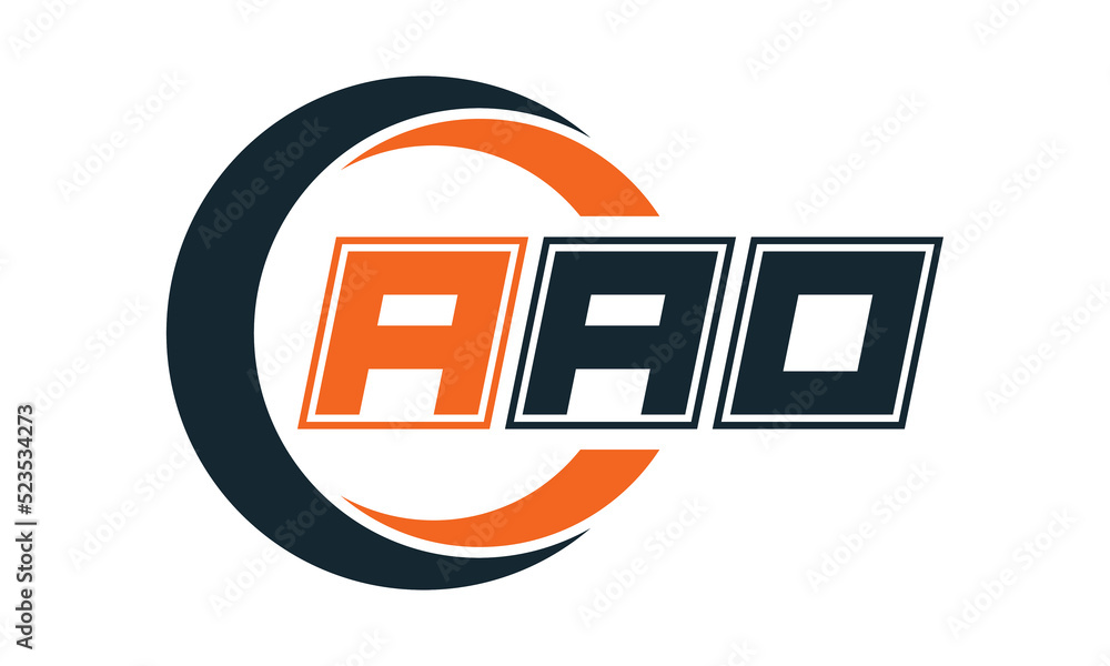 AAO three-letter circle logo design. custom font logo vector template ...