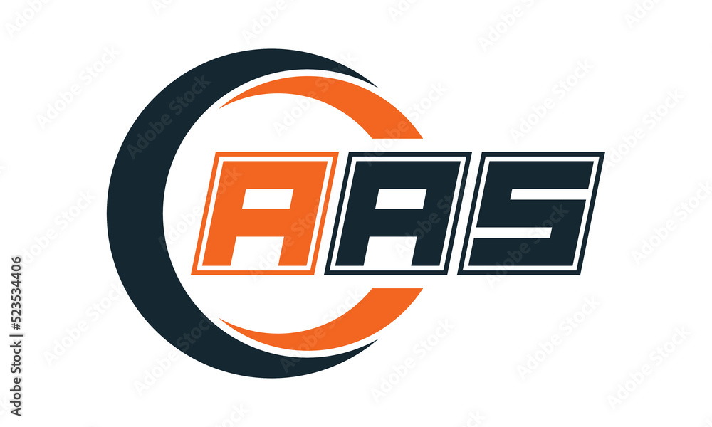 AAS three-letter circle logo design. custom font logo vector template ...