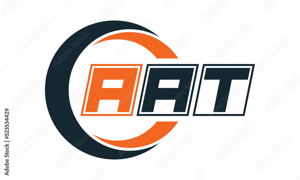AAT three-letter circle logo design. custom font logo vector template ...