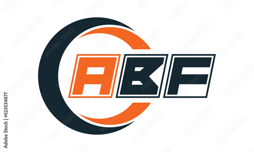 ABF three-letter circle logo design. custom font logo vector template ...