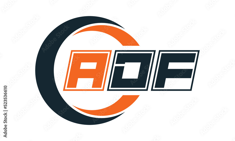 Vecteur Stock ADF three-letter circle logo design. custom font logo ...
