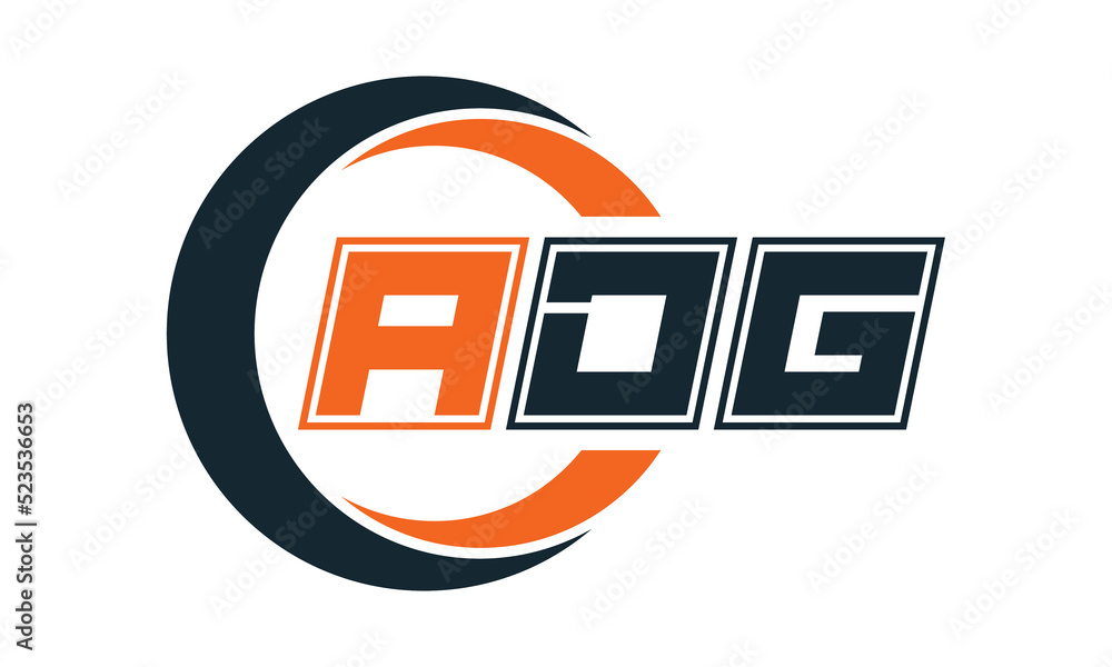 ADG three-letter circle logo design. custom font logo vector template ...