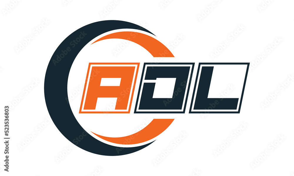 ADL three-letter circle logo design. custom font logo vector template ...