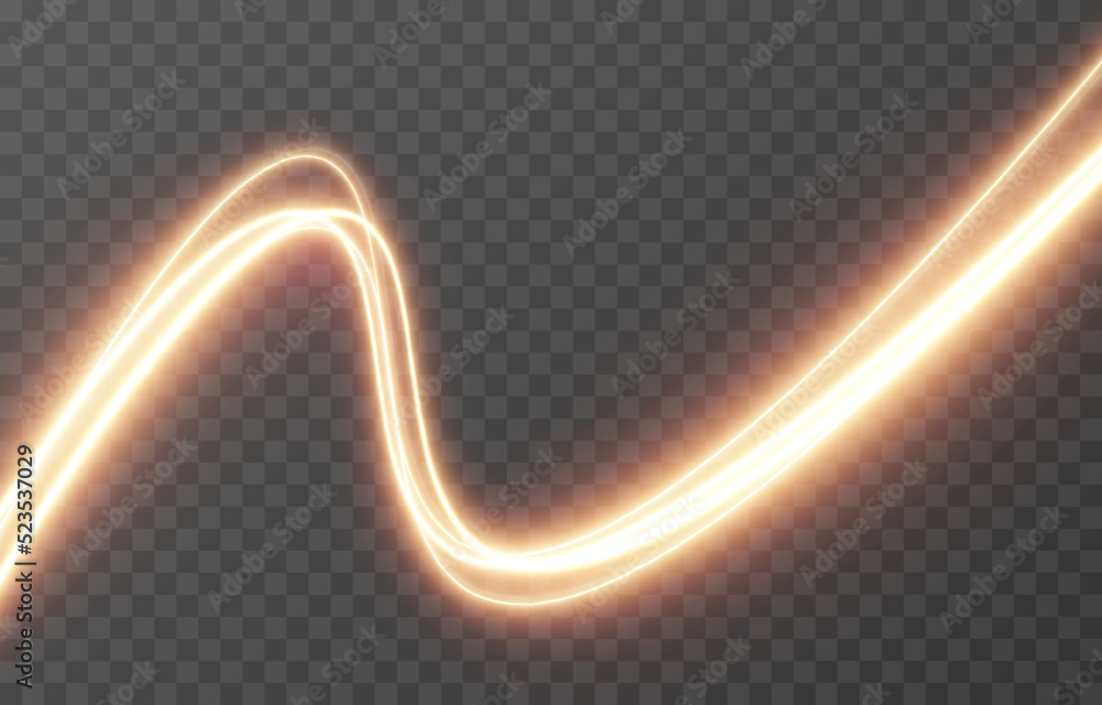 Vector glowing lines of light on an isolated transparent background ...