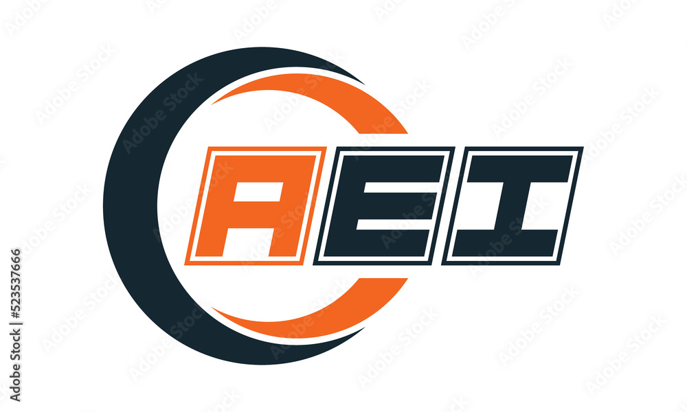 Vetor de AEI three-letter circle logo design. custom font logo vector ...