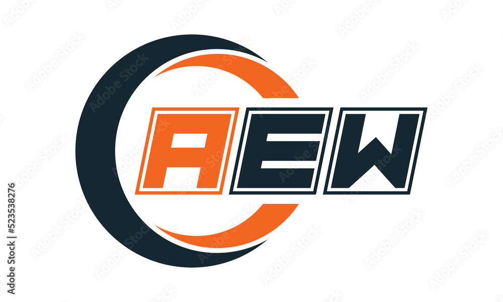 AEW three-letter circle logo design. custom font logo vector template ...