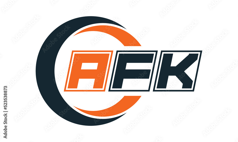 Vecteur Stock AFK three-letter circle logo design. custom font logo ...
