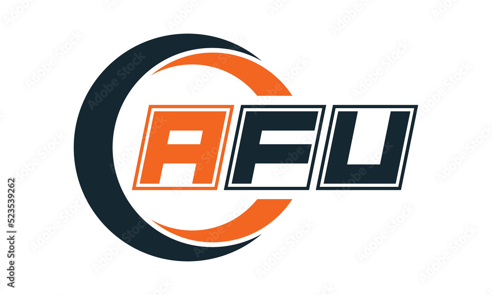 AFU three-letter circle logo design. custom font logo vector template ...