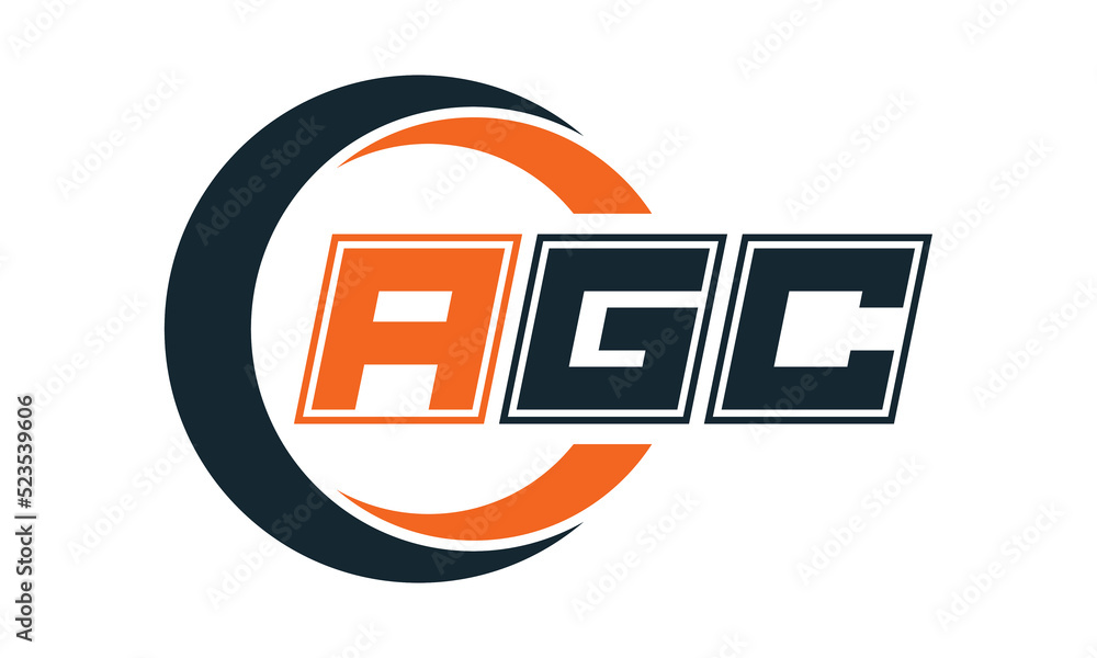 AGC three-letter circle logo design. custom font logo vector template ...