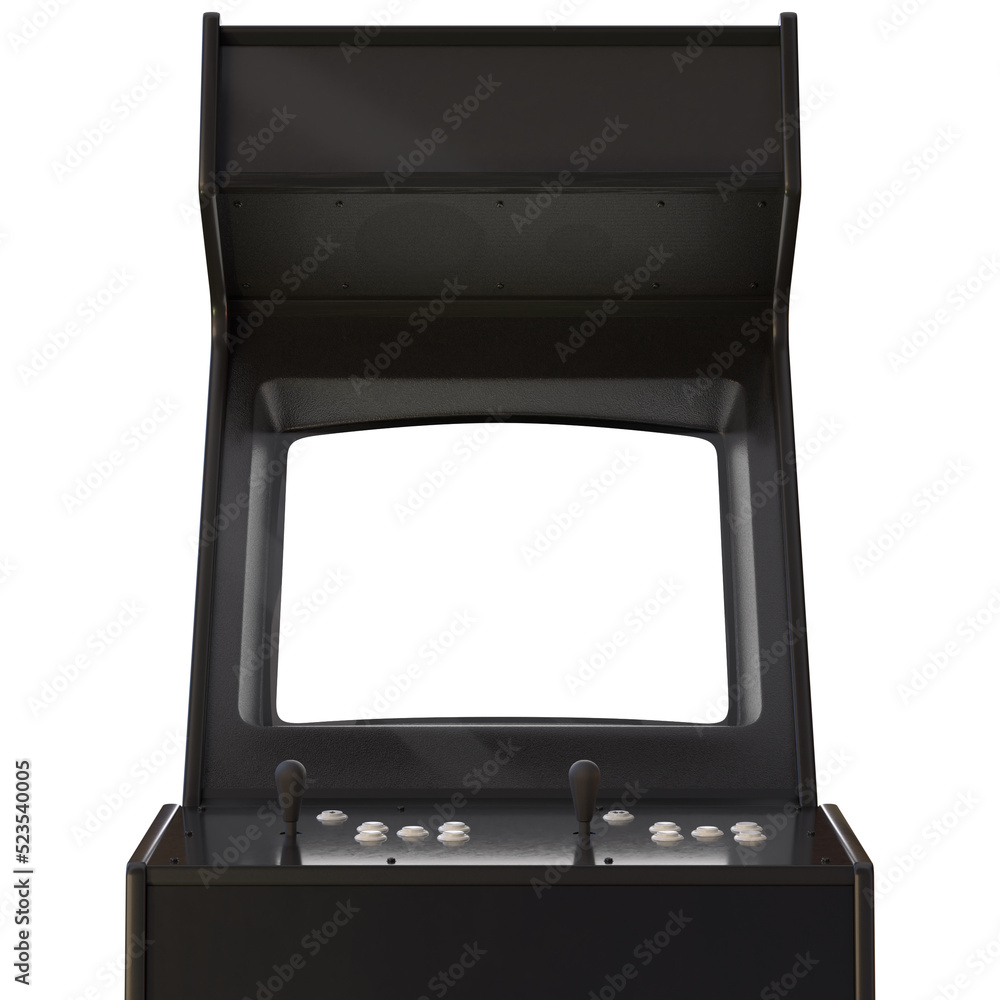 Mock-up of Black Retro Arcade Machine or Cabinet for Two Players With ...