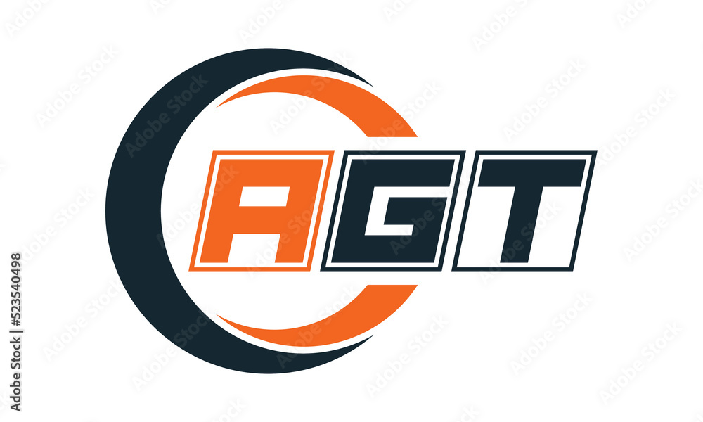 AGT three-letter circle logo design. custom font logo vector template ...