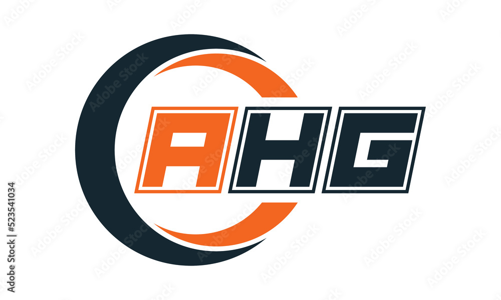AHG three-letter circle logo design. custom font logo vector template ...