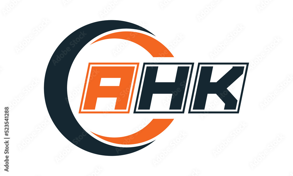 Vetor de AHK three-letter circle logo design. custom font logo vector ...